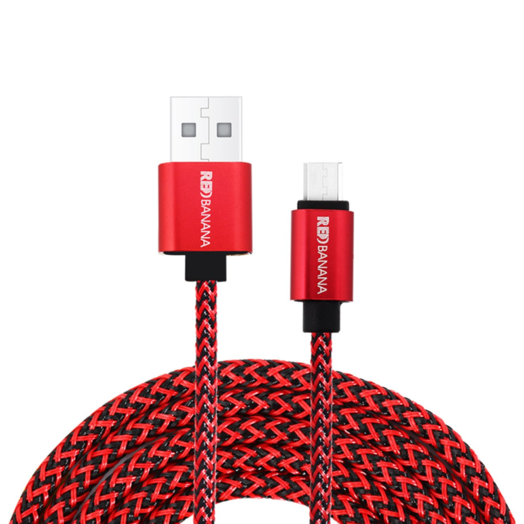 PS4 Red Banana Fiber Breaded Charging & Data Transfer Micro USB Cable ...