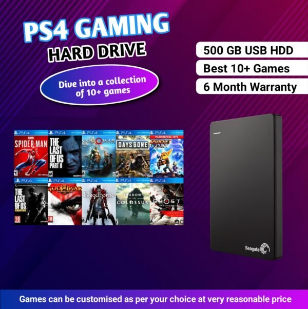 PS4 JB 9.0 To 12.52 External 500GB HDD with Fully Top Games Loaded ...